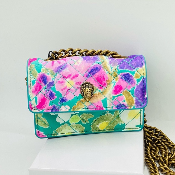 Kurt Geiger | Bags | Kurt Geiger Micro Kensington Turq Floral Genuine ...